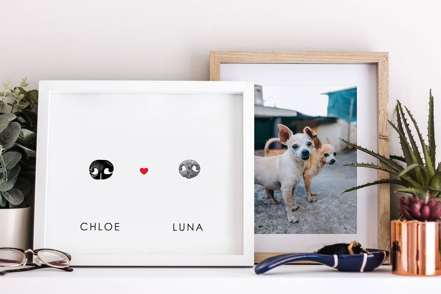 Custom Pet Paw and Nose Print Artwork | Pet Memorial Gift Ideas ...