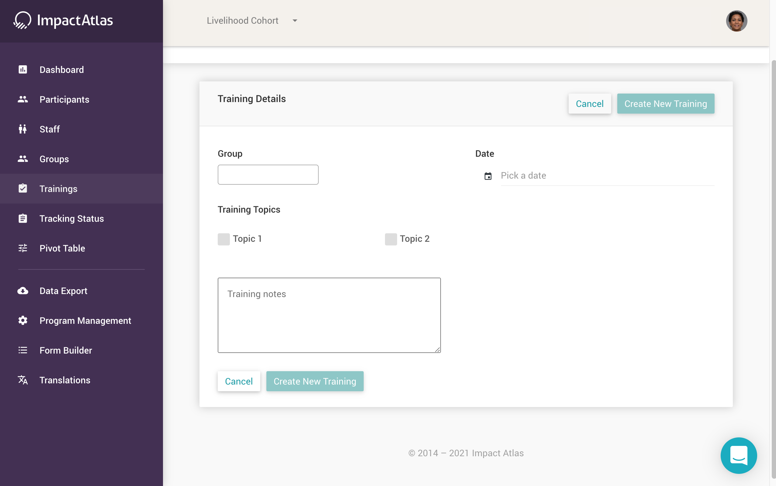 How to Create a New Training