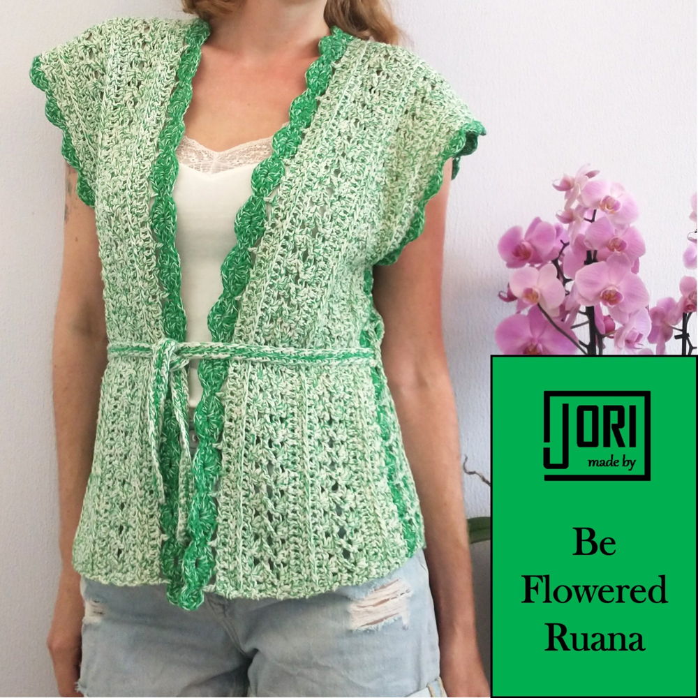 Flowered Ruana crochet pattern