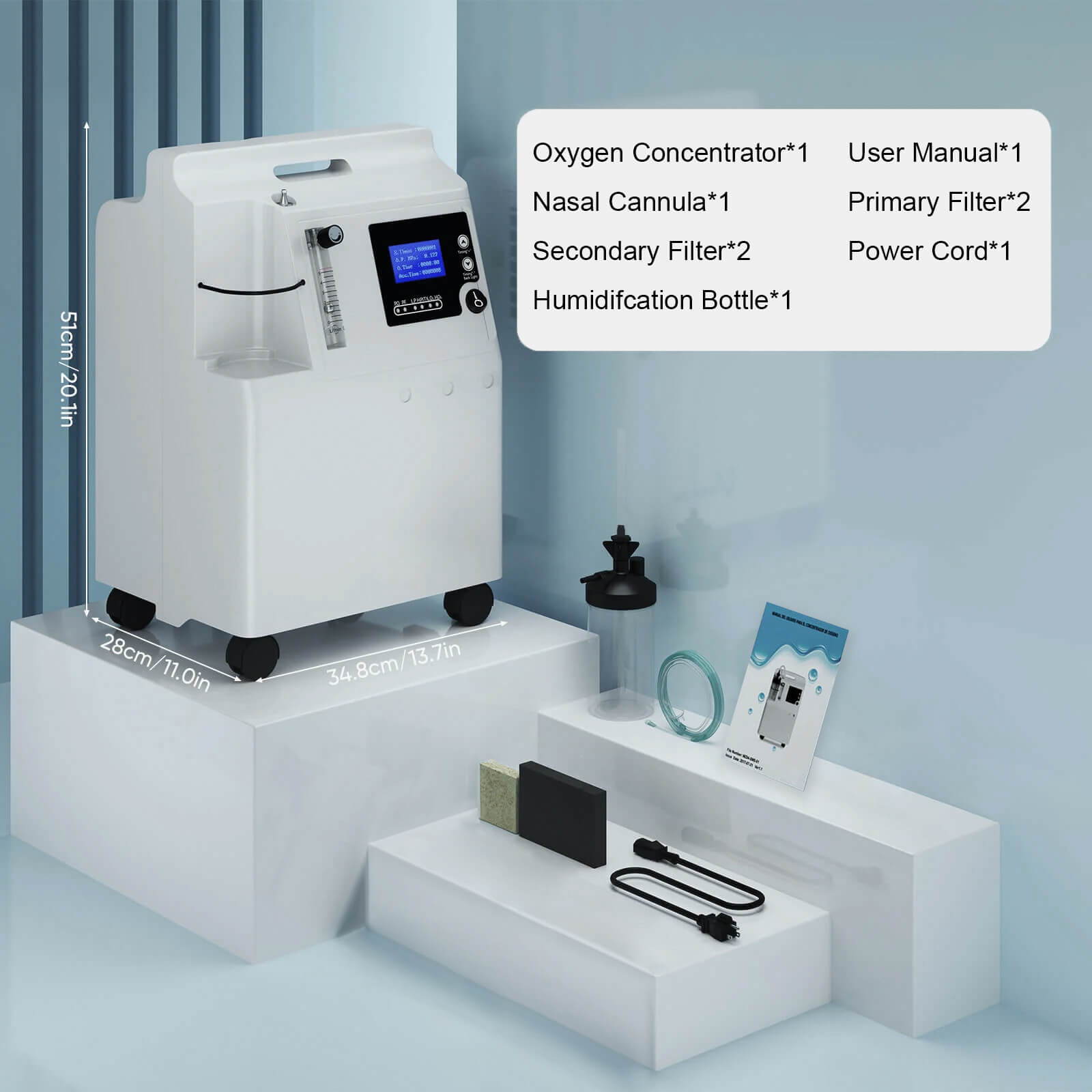 5L Oxygen Concentrator (FDA-Cleared) Delivers Supplemental Oxygen 24/7 ...