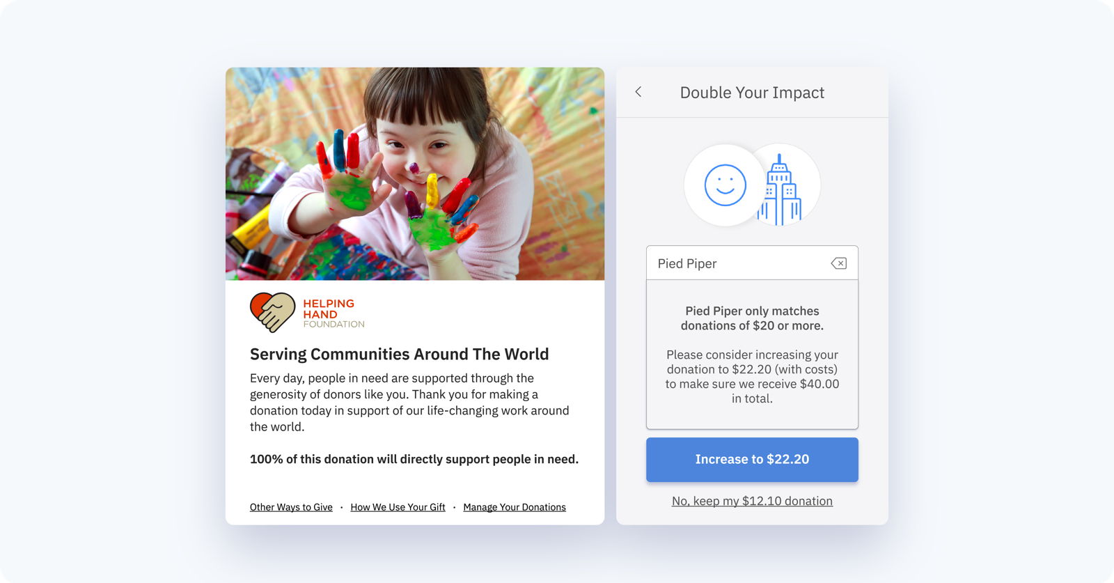 Introducing gift matching upsell for Double the Donation integration ...