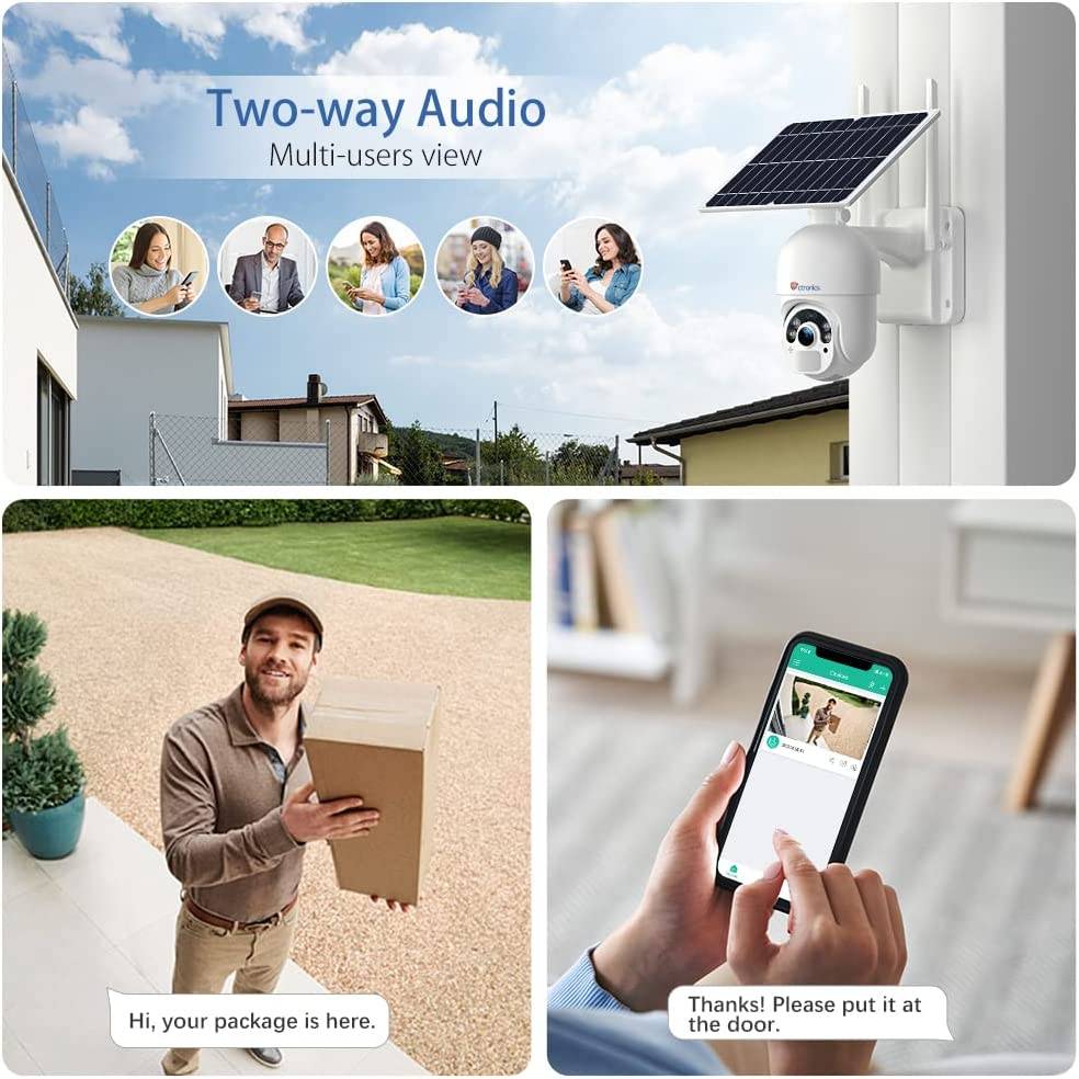 Ctronics 3G/4G LTE Solar Surveillance Camera on 14400mAh Battery, 4G ...