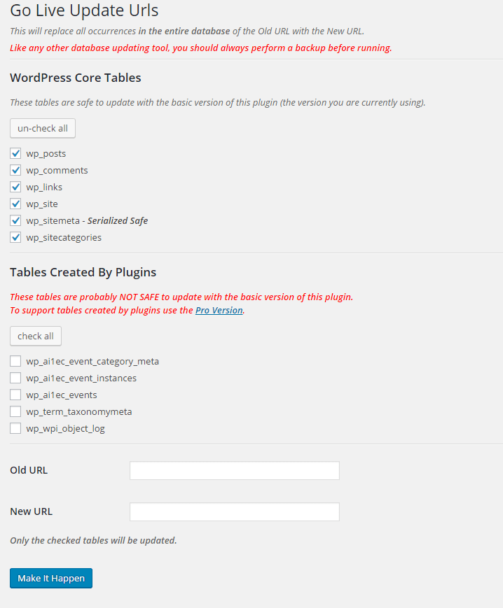 Go Live Update URLS - update your links on the fly