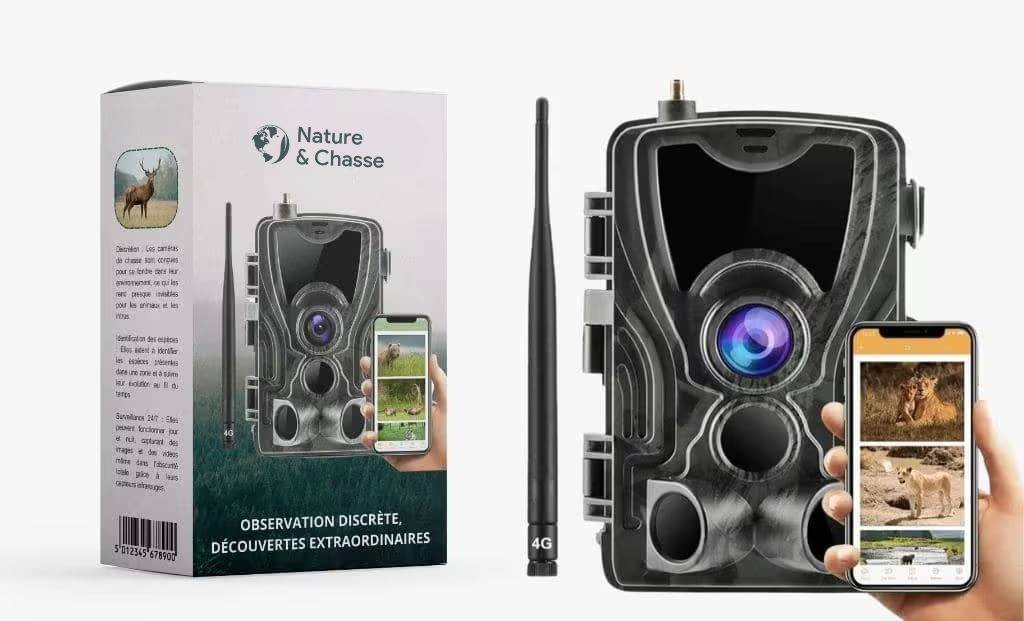 Caméra de chasse avec écran 4G 4K - Piège photographique