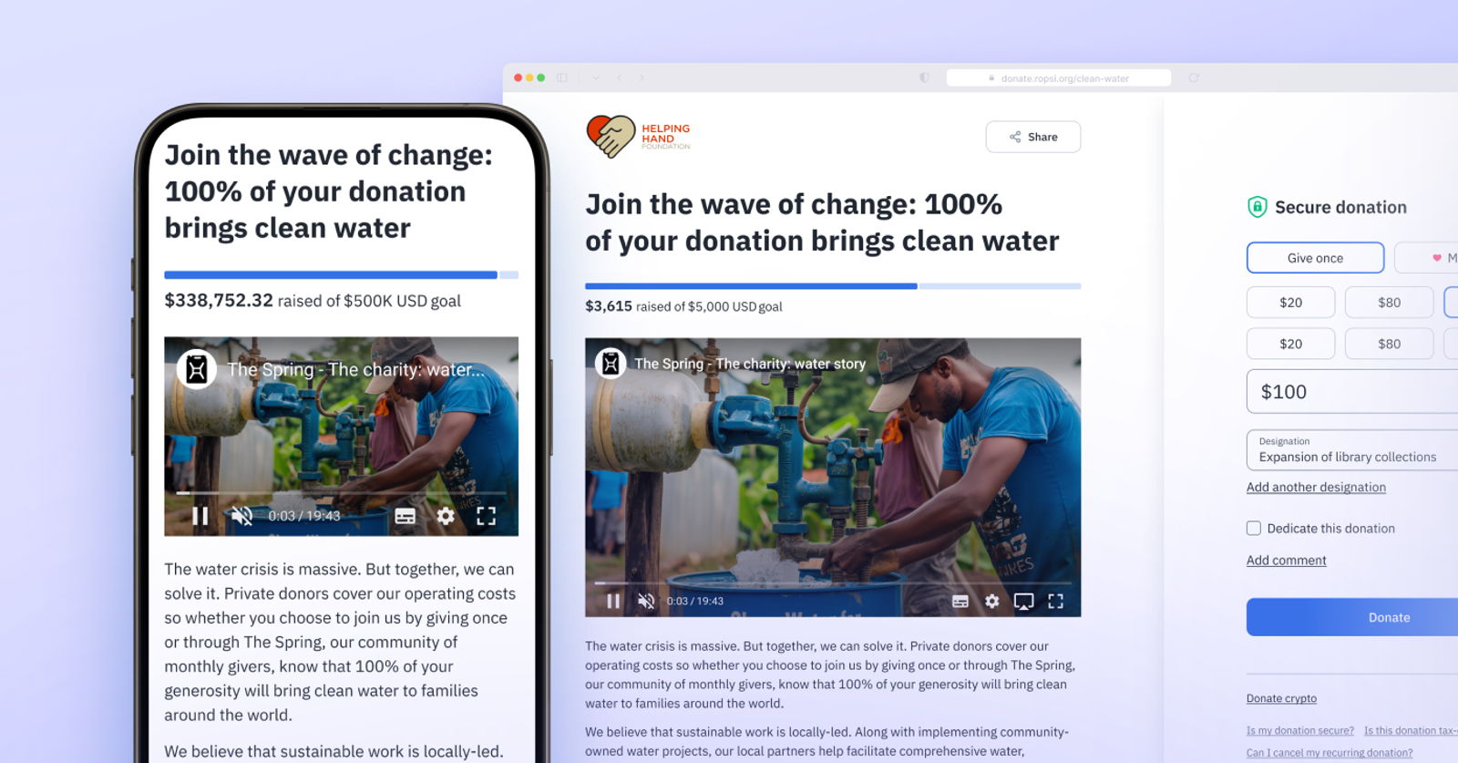 Campaigns can now display video | Fundraise Up