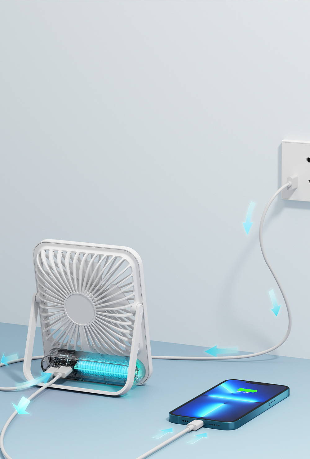 JISULIFE 2022 Portable Ultra-slim Table Fan | Be your cool and reliable ...