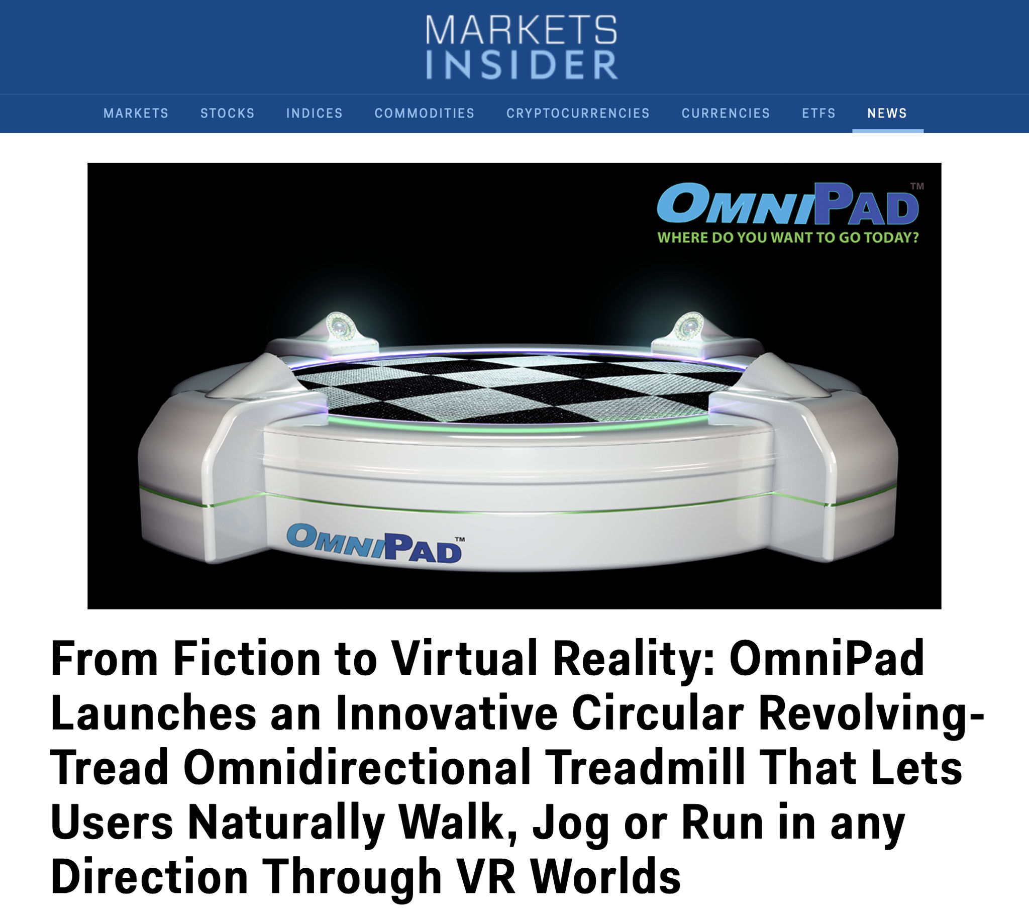 OmniPad - World's First Omnidirectional Treadmill with Circular ...