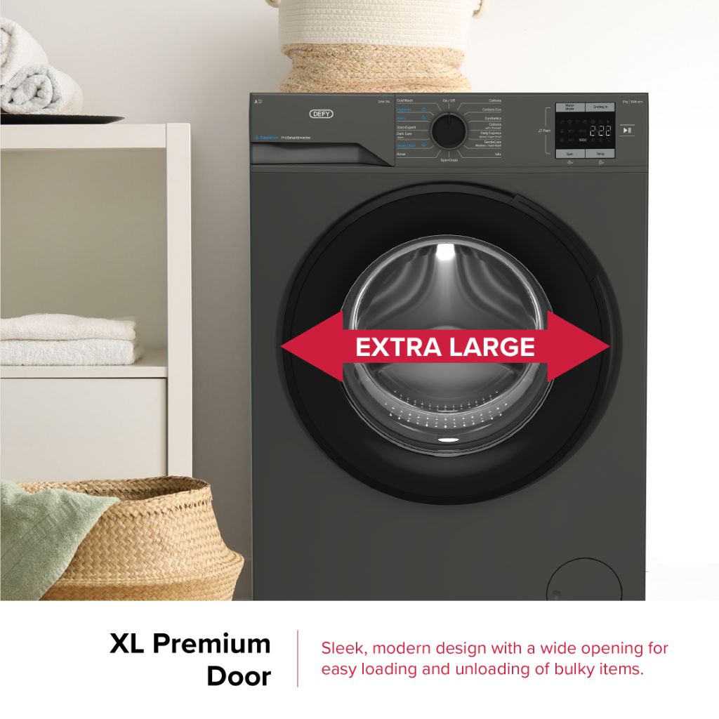 Defy 8kg Front Loader SteamCure Technology Manhattan Gray DAW396