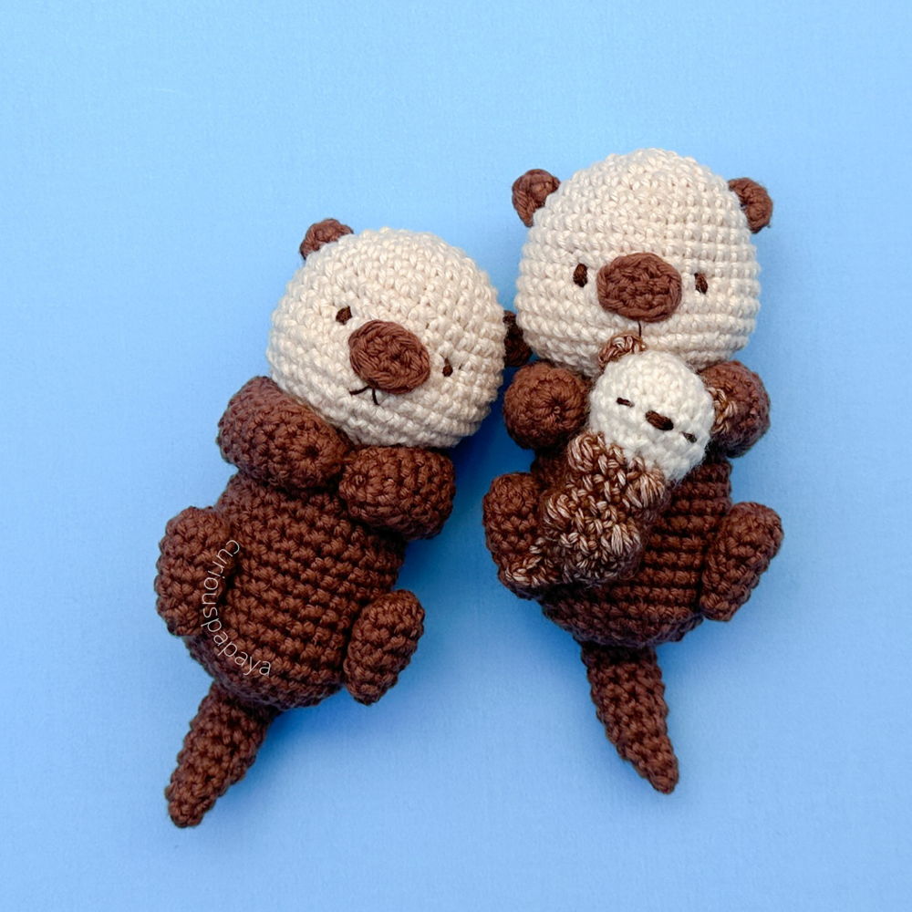 Easy Sea Otter Family Crochet Pattern