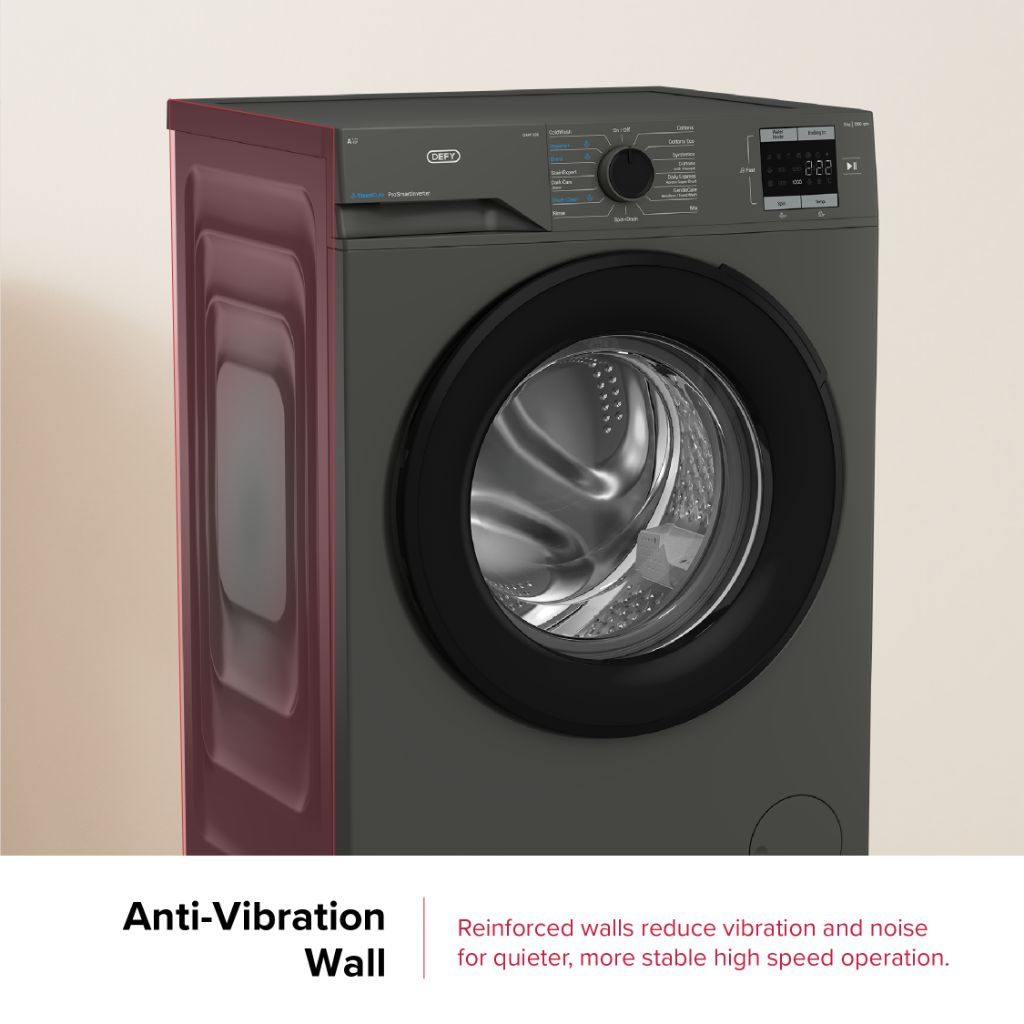 Defy 8kg Front Loader SteamCure Technology Manhattan Gray DAW396