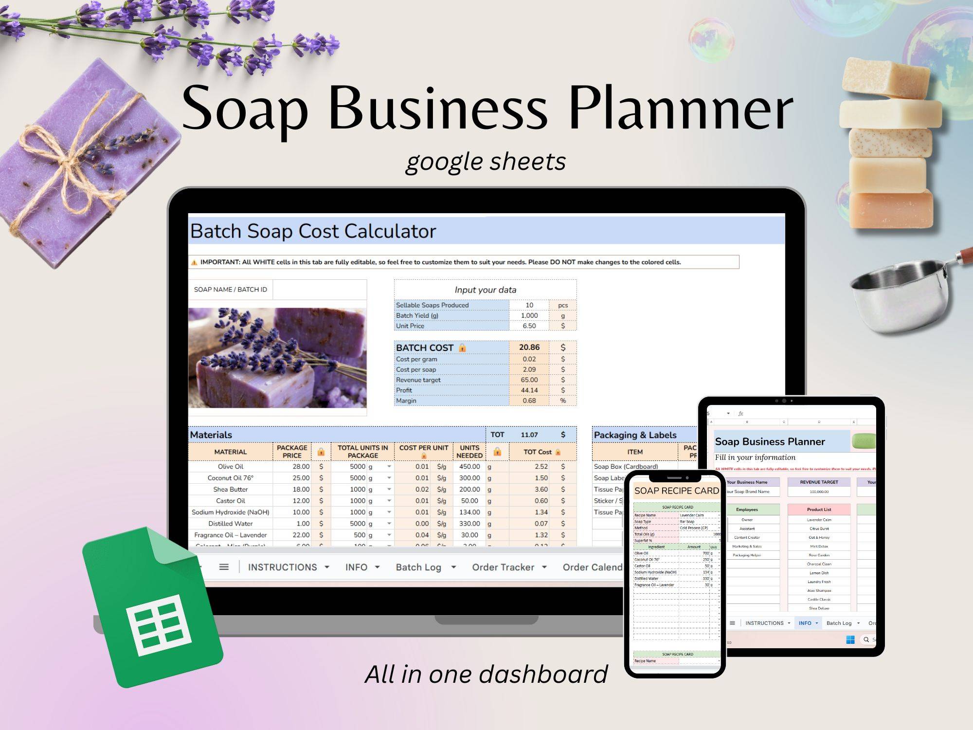 Soap Business Planner – Site Vee