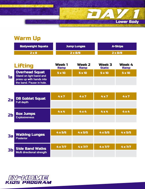 Kids In Home Strength Program Garage Strength Performance Training