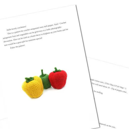Easy BELL PEPPER Crochet Pattern - Amigurumi Food Play Kitchen Food ...