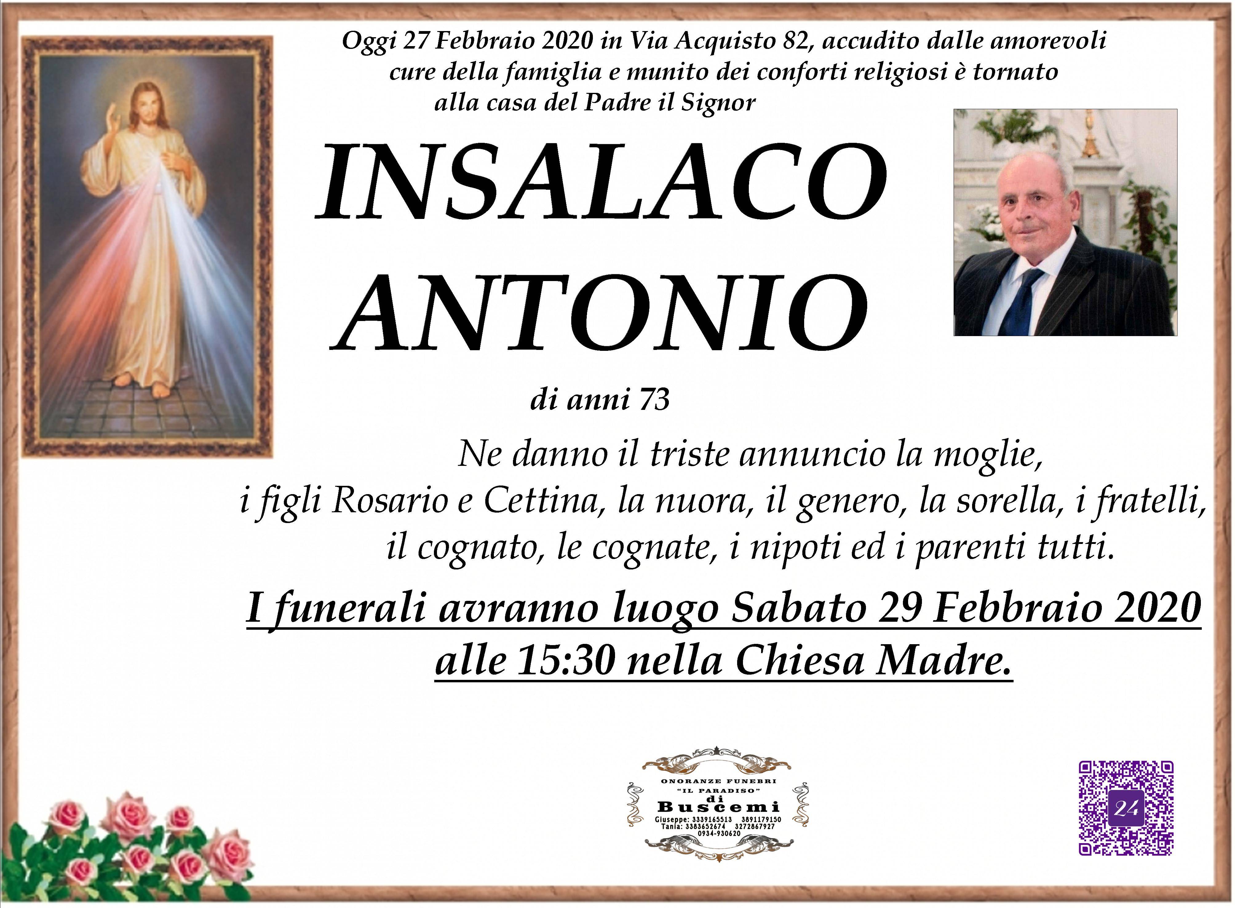 Funerali e annunci funebri a Serradifalco | Antonio Insalaco - Funer24