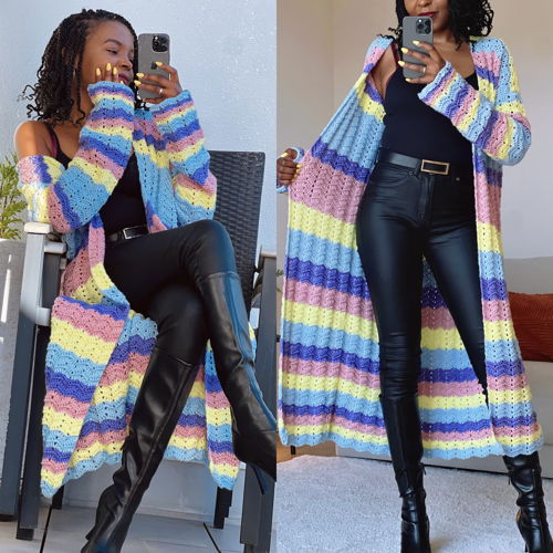 Easy Crochet Chevron Cardigan Written Pattern PDF