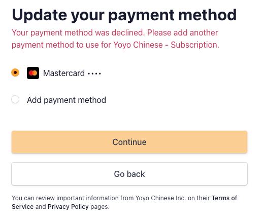 How to Update Your Payment Method