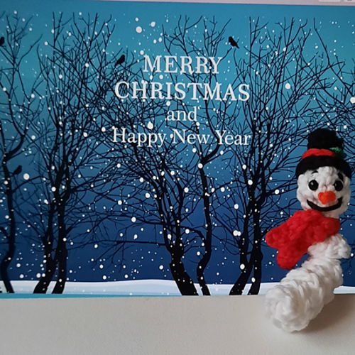 Easy Snowman Worry Worm Crochet Pattern