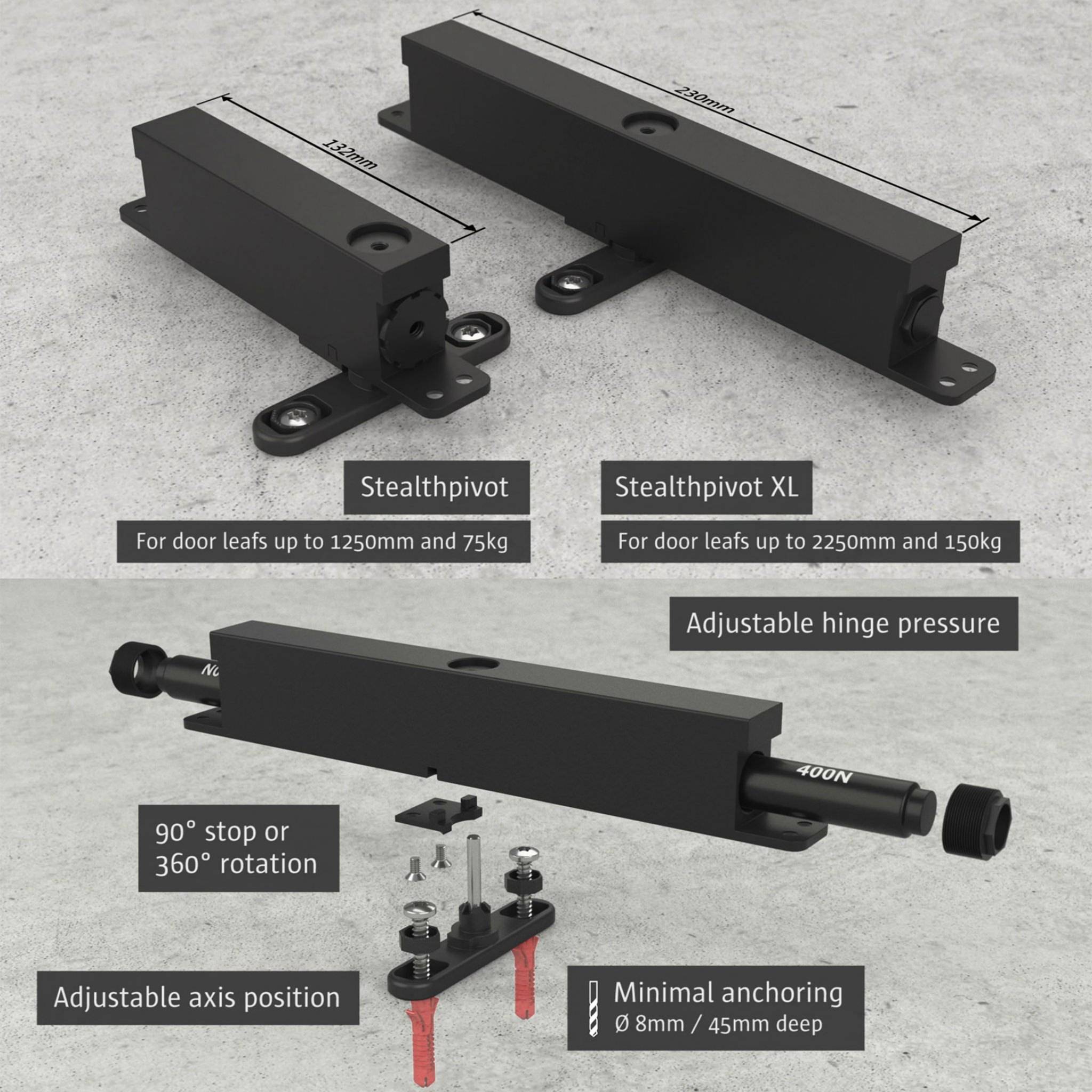 Self-closing pivot door hinge – PortaPivot