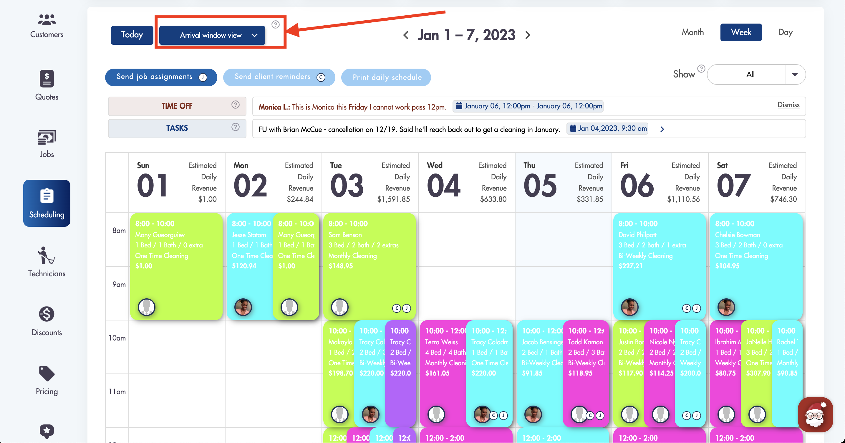 How to set up and edit your arrival time options