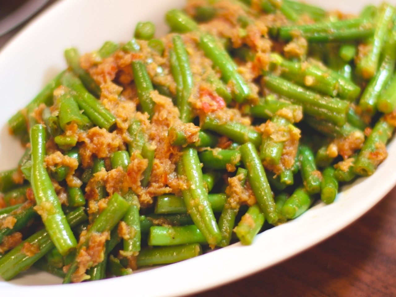 how to cook long beans with dried shrimp