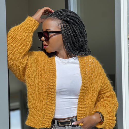 Easy Crochet Pattern - Ribbed Cardigan - Mohair- Light, and Airy