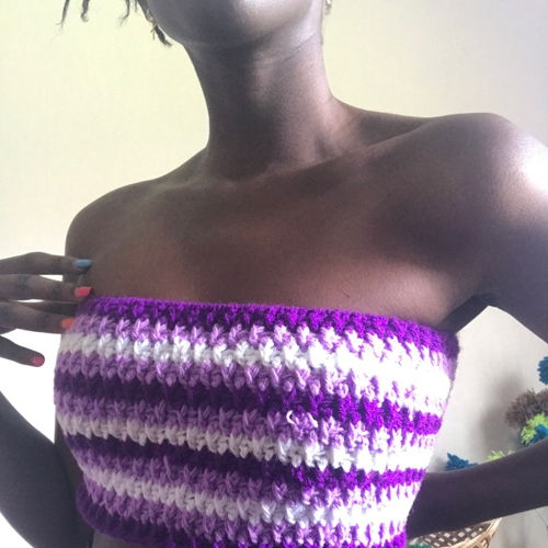 Easy Alpine stitch crochet bandeau, easy crochet pattern, crochet bandeau top pattern