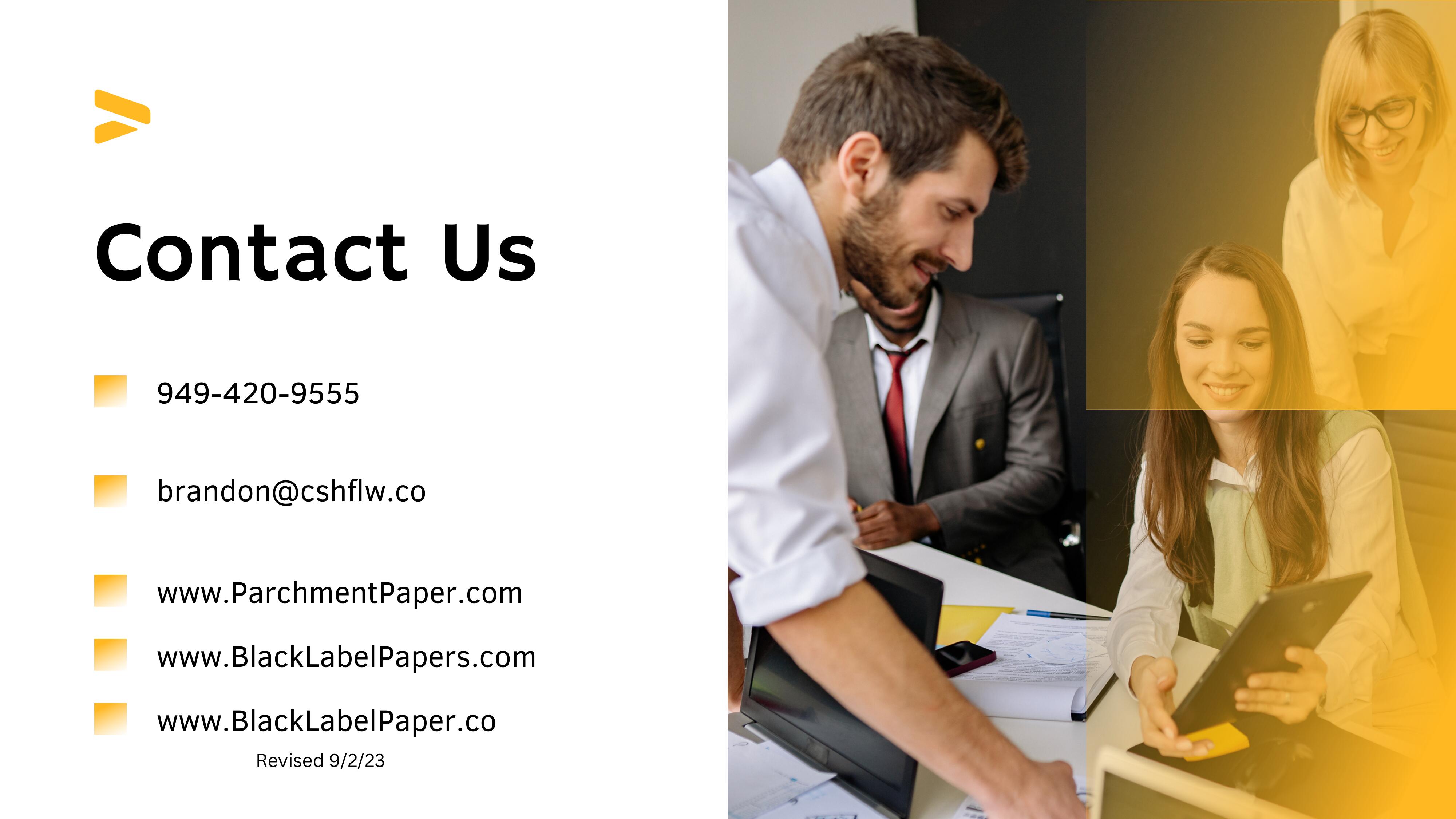 Reserve in Black Label Paper Co. & ParchmentPaper.com, Inc. | Proven ...