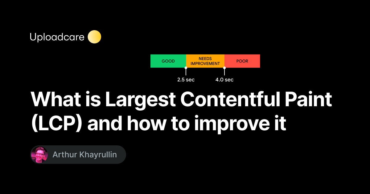 What is Largest Contentful Paint (LCP) and how to improve it | Uploadcare
