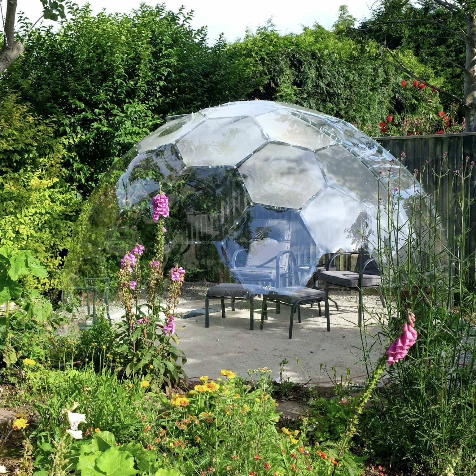 GeoDomeX Clear DIY Self Build Outdoor Geodesic Dome Room Garden Igloo ...