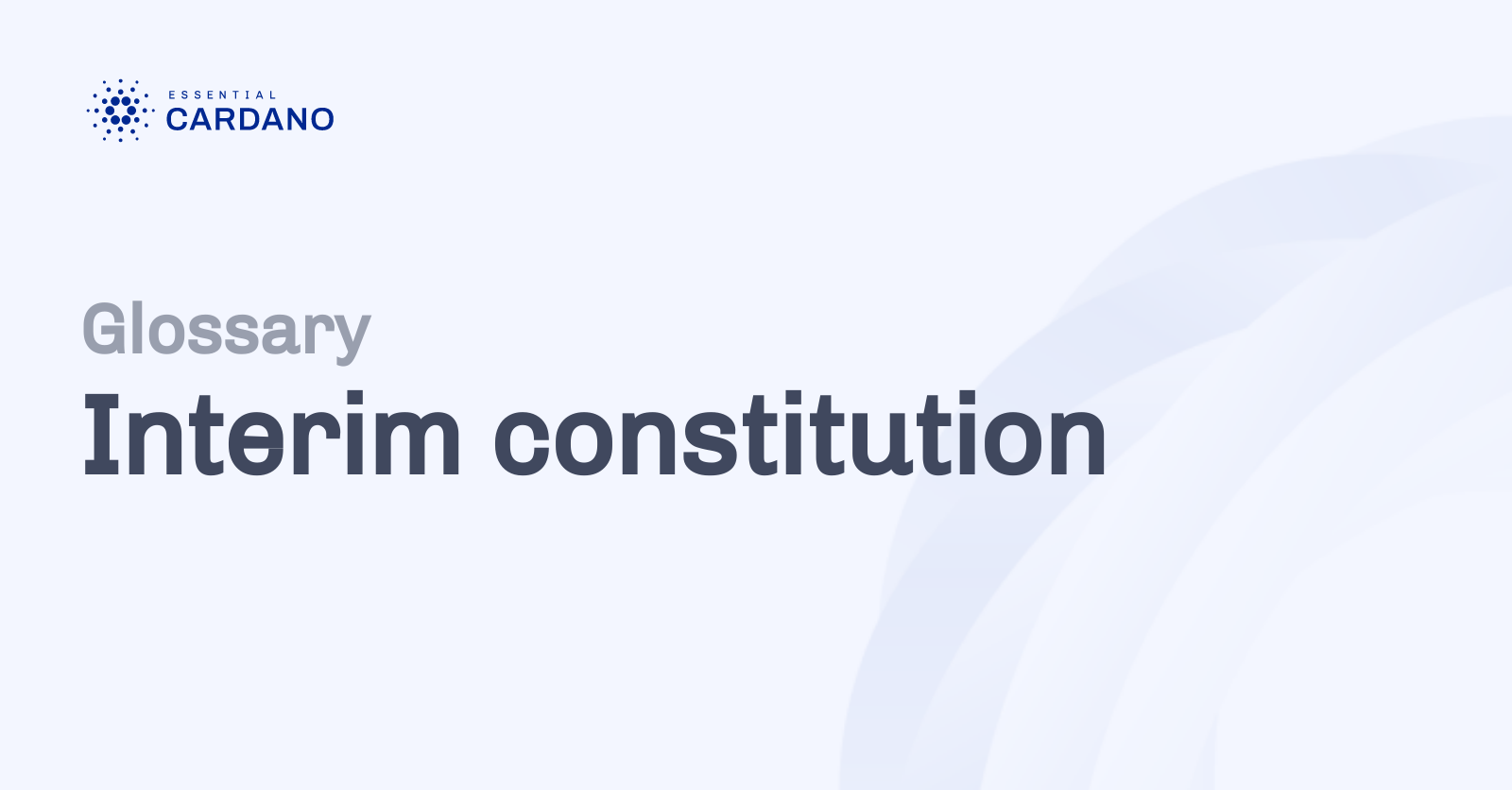Interim constitution | Essential Cardano