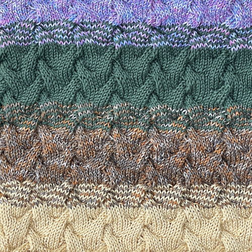 Easy Knitted waves turtleneck scarf Golden