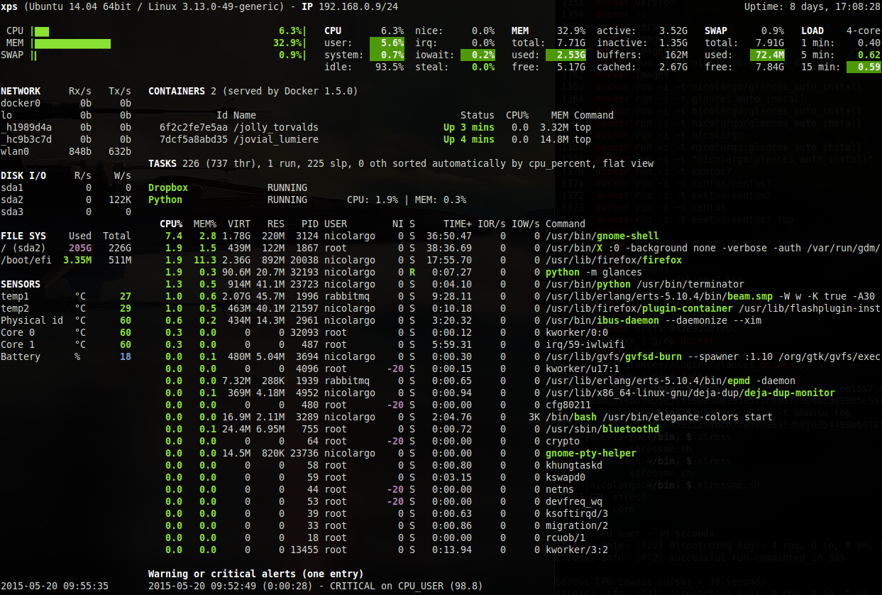 Glances vs htop detailed comparison as of 2024 - Slant