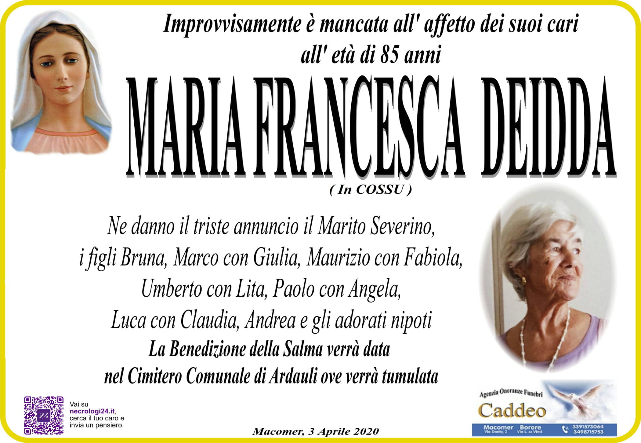 Funer24 - Maria Francesca Deidda Macomer (NU)