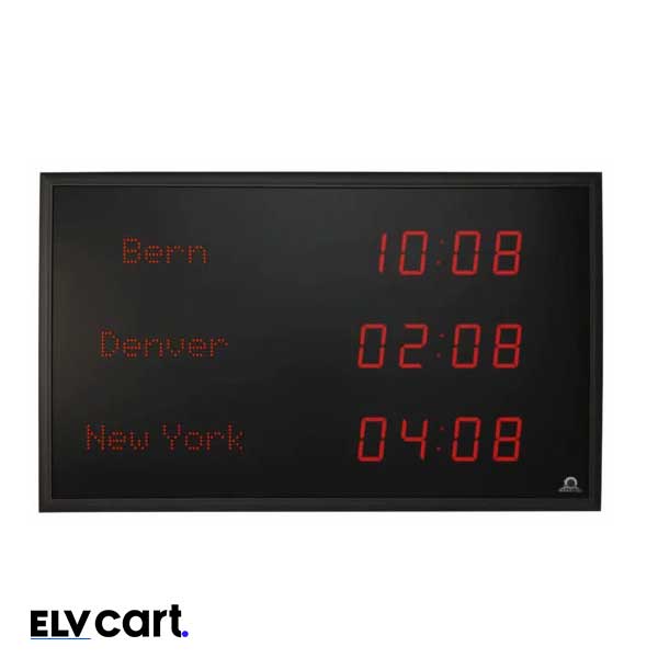 Mobatime Digital Indoor Clock – Time Zones Display TZI Series - ELV Cart