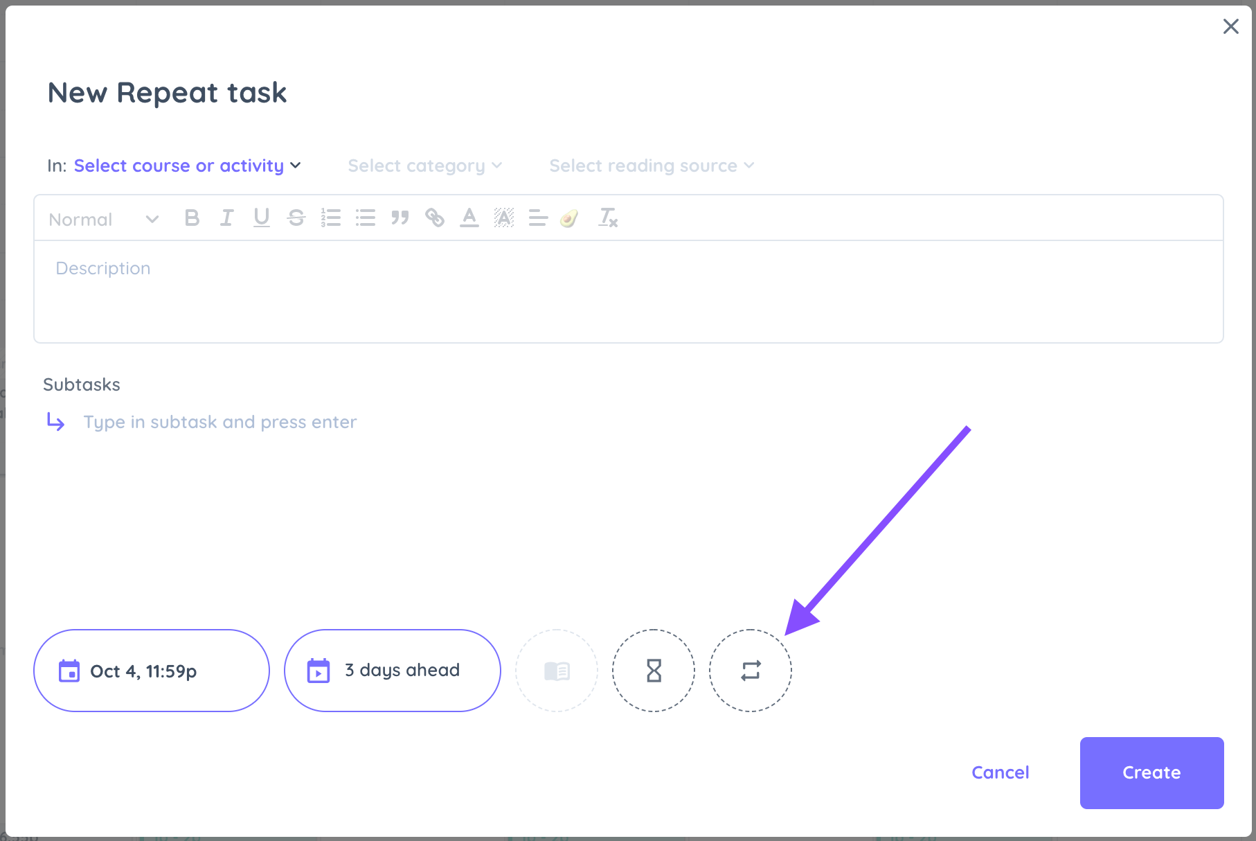 Create Repeat Tasks