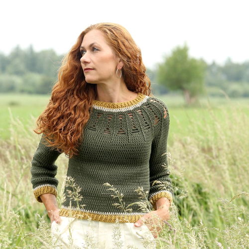 Easy Leaf Yoke Sweater