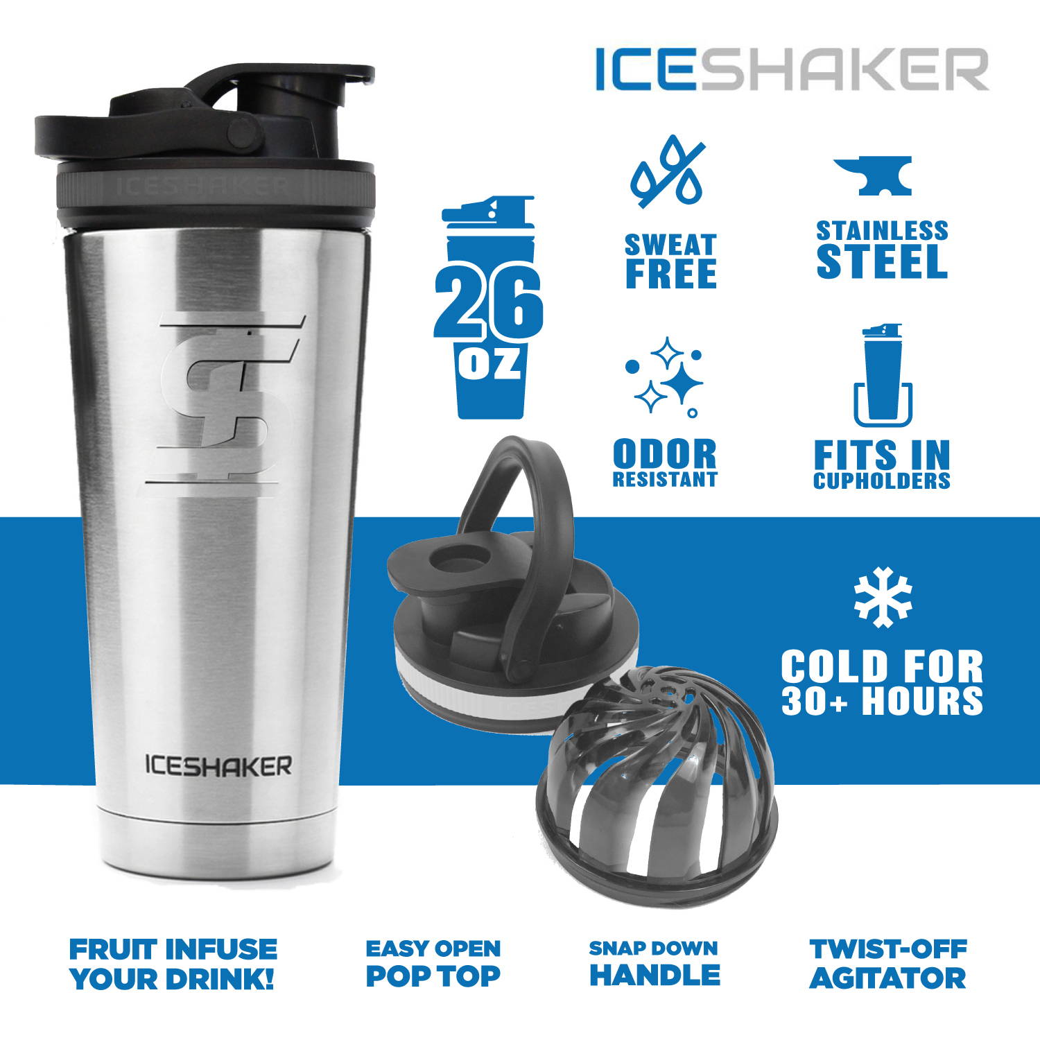 26oz Shaker Bottle – Ice Shaker 26oz Shaker Bottle – Ice Shaker