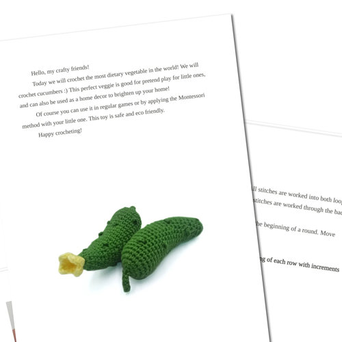 Easy CUCUMBER Crochet Pattern PDF Crochet Play Food Amigurumi Food ...
