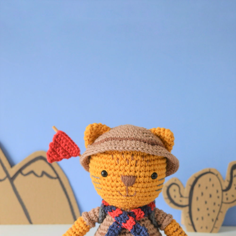 Makkelijke Leopoldo de Tiger Scout Amigurumi Tutorial Haken Patroon