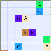 Пять пар букв в прямоугольнике 7 на 8 — Шаг 9 — Stepik