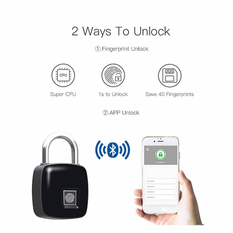 Smart Fingerprint Lock Bluetooth Remotr Unlocked Biometric Security ...