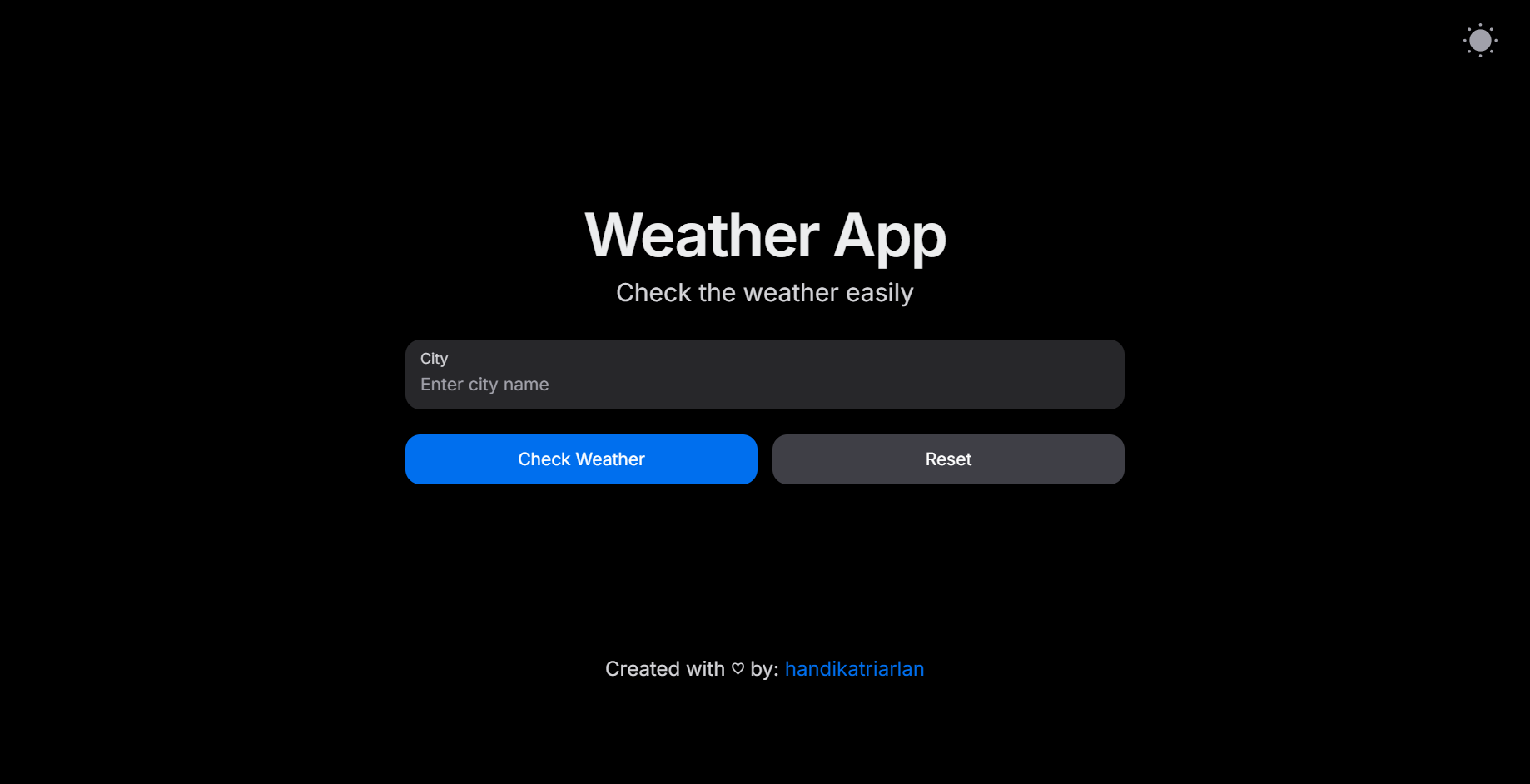 GitHub - handikatriarlan/weather-app: A simple weather web application that allows users to ...