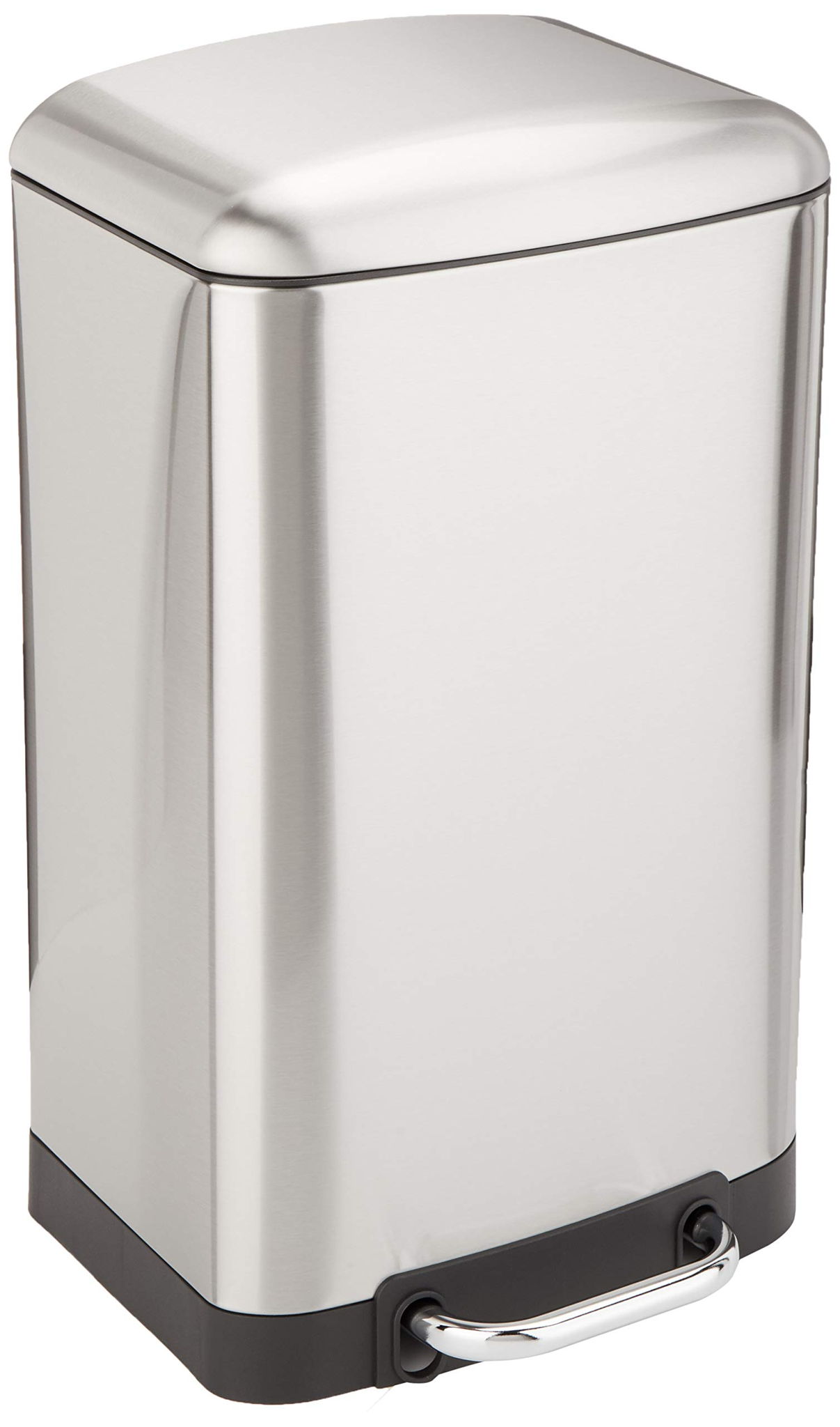 AmazonBasics Stainless Steel Rectangle Soft-Close Trash Can, B - Series ...