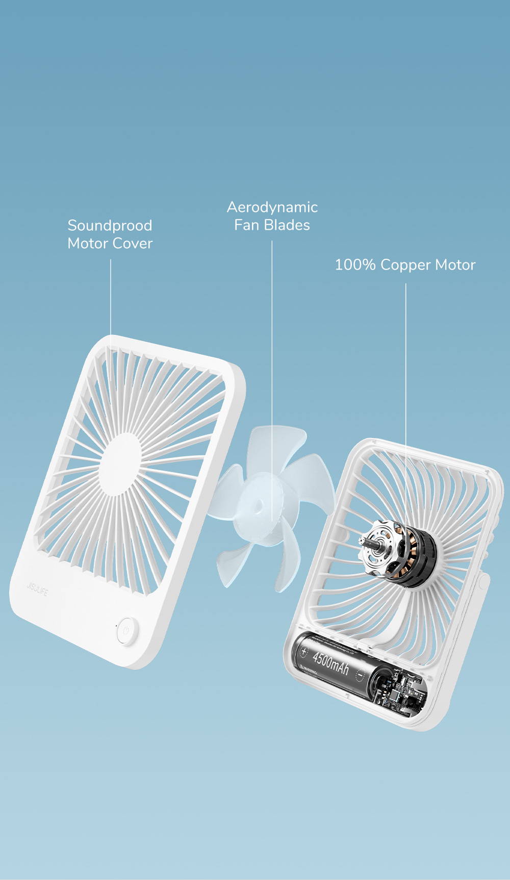 JISULIFE 2022 Portable Ultra-slim Table Fan | Be your cool and reliable ...