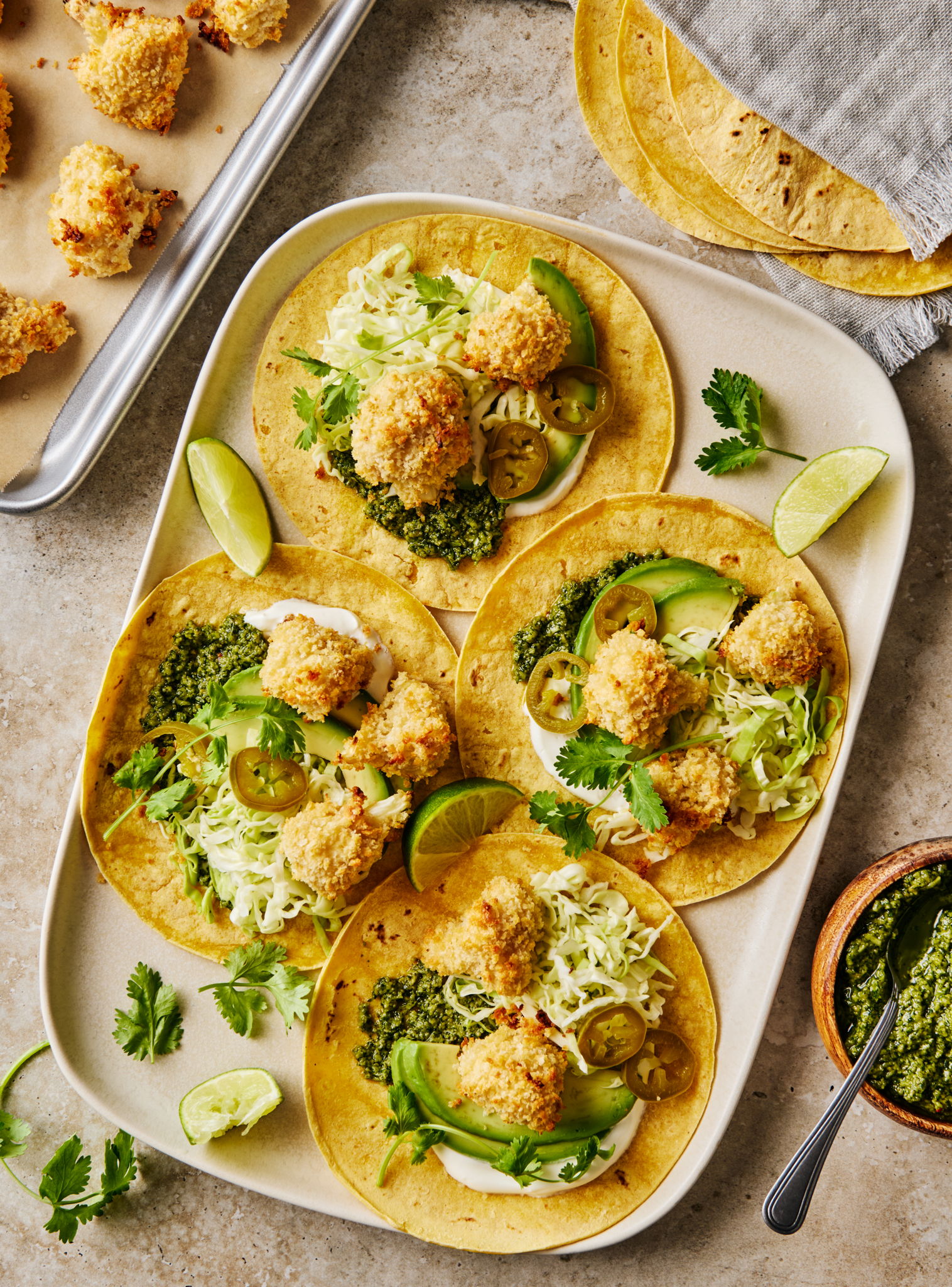Tacos au chou-fleur croustillant à la plaque | RICARDO