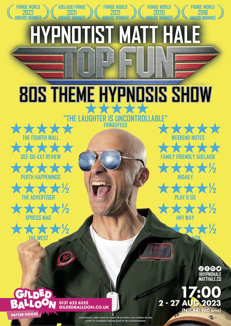 Hypnotist Matt Hale: Top Fun! 80s Spectacular - Comedy Poster Awards 2023