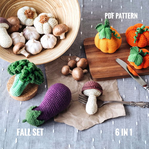 Easy ALL VEGETABLES crochet patterns PDF - Amigurumi Food Crochet Food ...