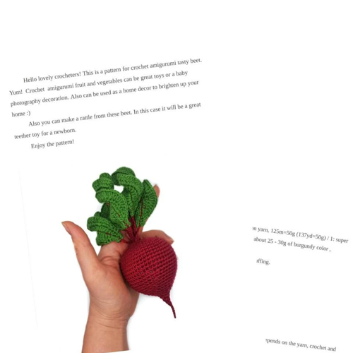Easy BEETROOT Crochet Pattern PDF - Amigurumi Food Crochet Play Food Crochet Vegetables Red Beet ...