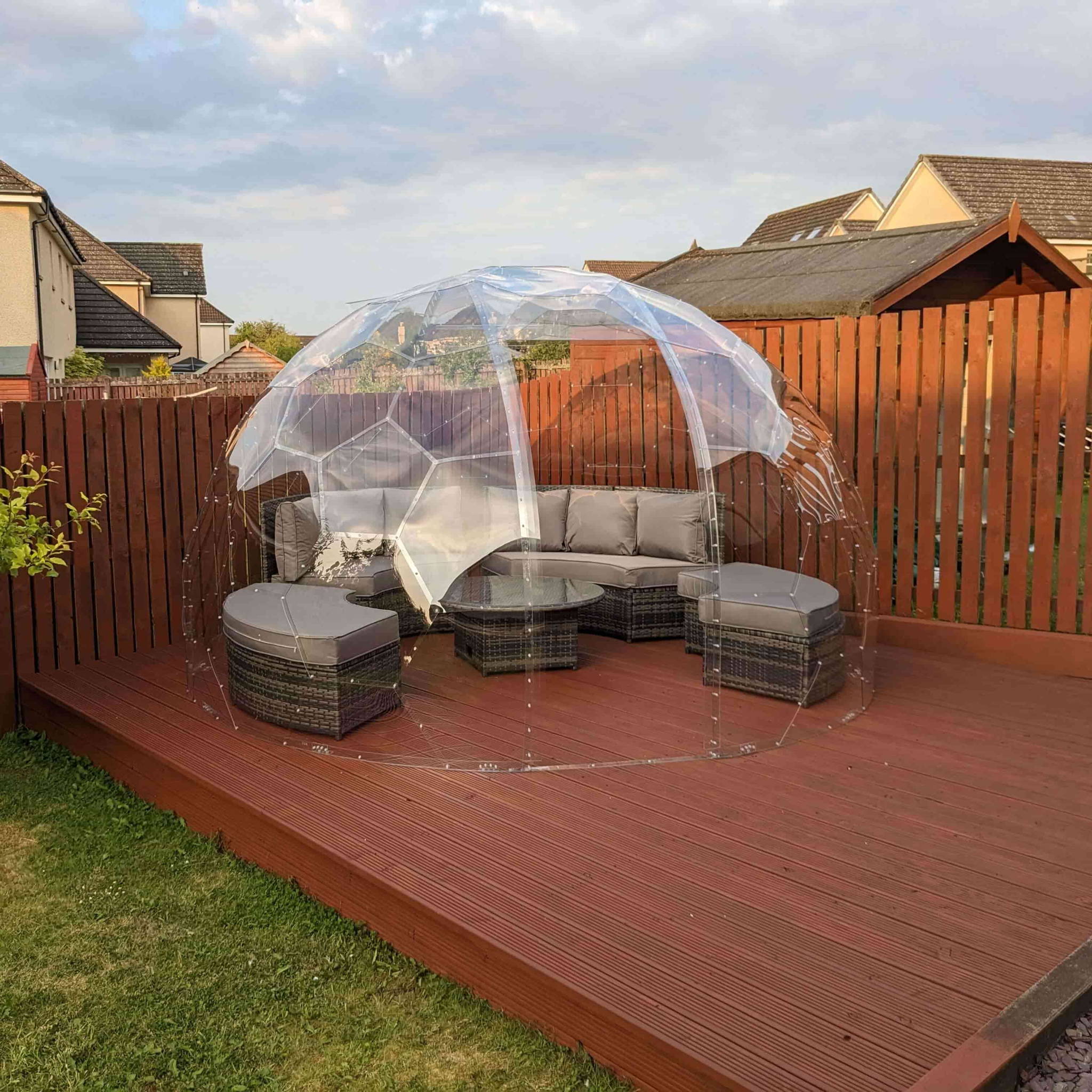 GeoDomeX Clear DIY Self Build Outdoor Geodesic Dome Room Garden Igloo ...