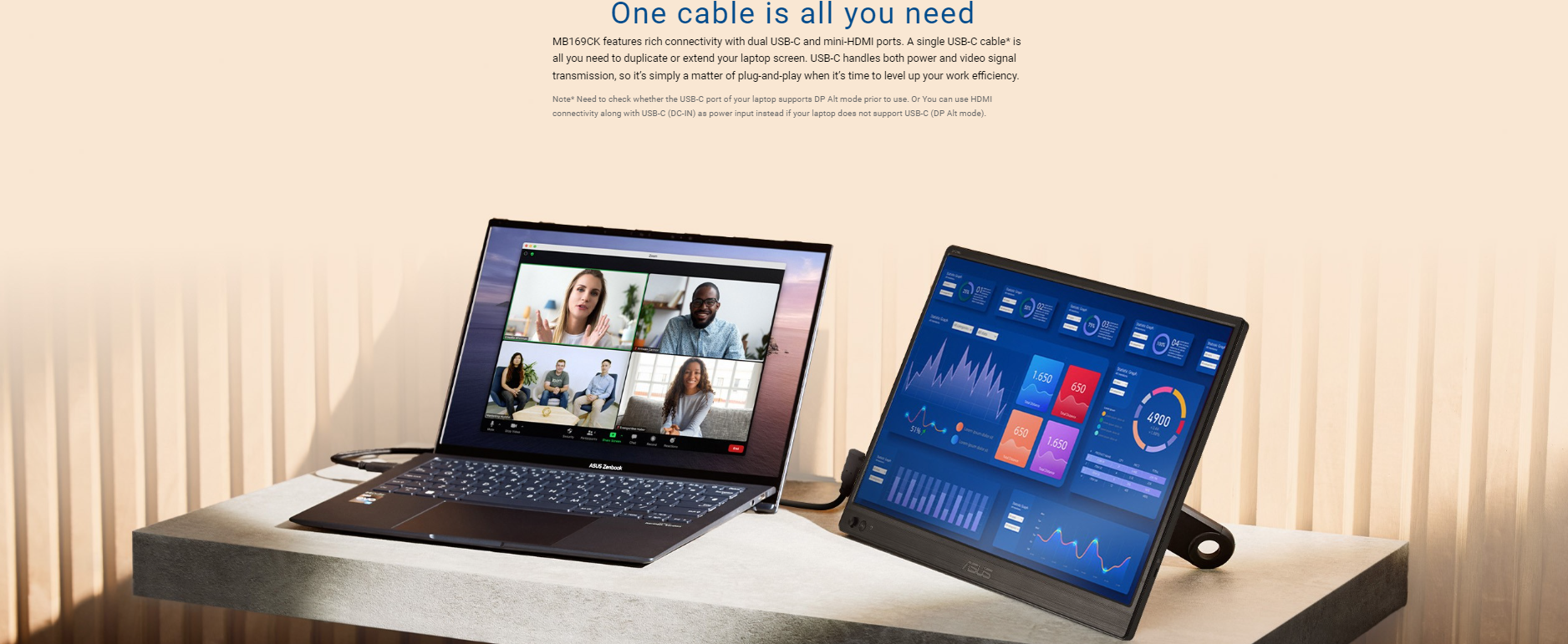 ASUS ZenScreen MB169CK 15.6-inch FHD Portable USB Powered Monitor
